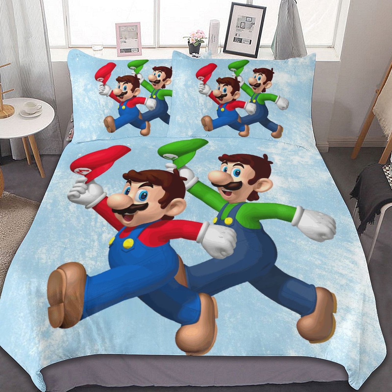 Bros Luigi's Mansion Mario 3 Piece Bedding Sets Decor Comforter Sets ...