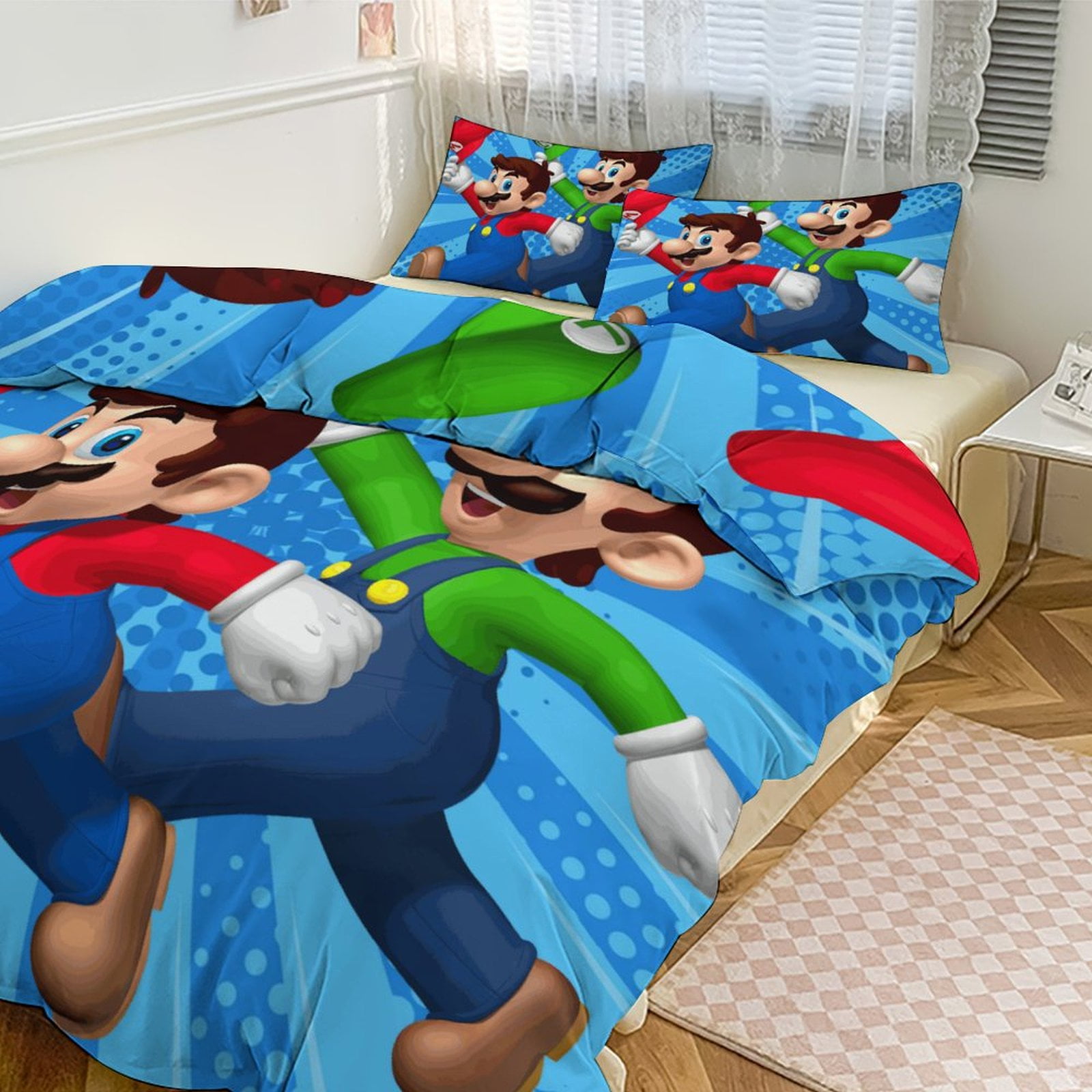 Bros Luigi's Mansion Mario 3 Pieces Bedding Sets Double Sided Printed ...