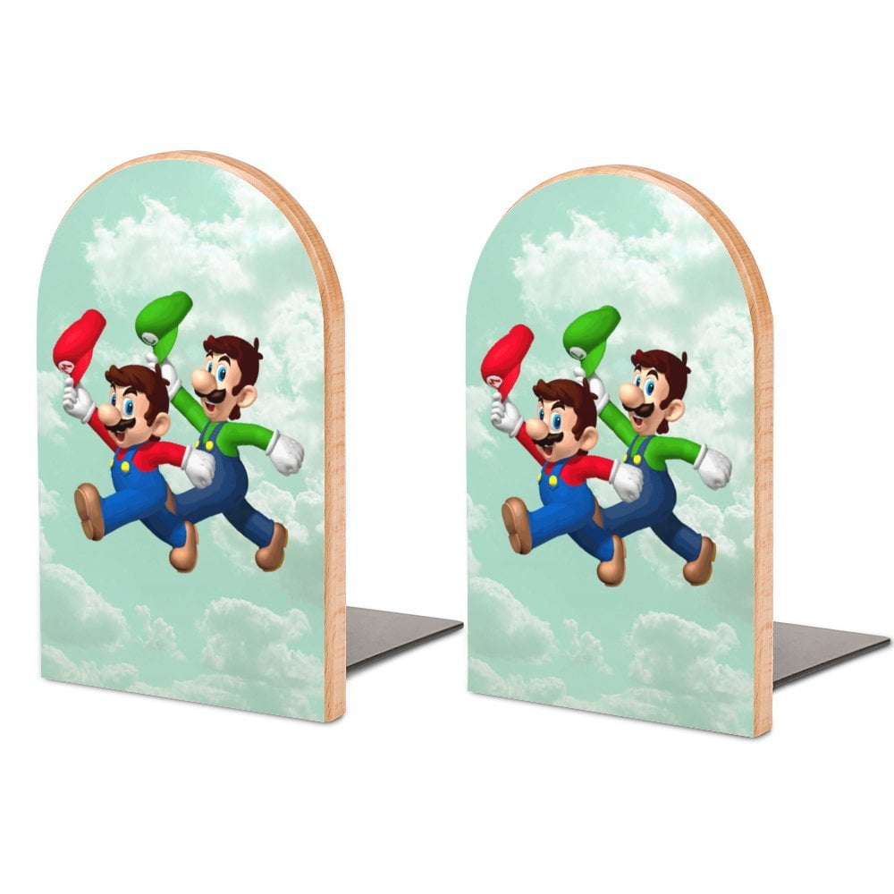 Bros Luigi's Mansion Mario Bookends Wood Book Divider Decorative ...