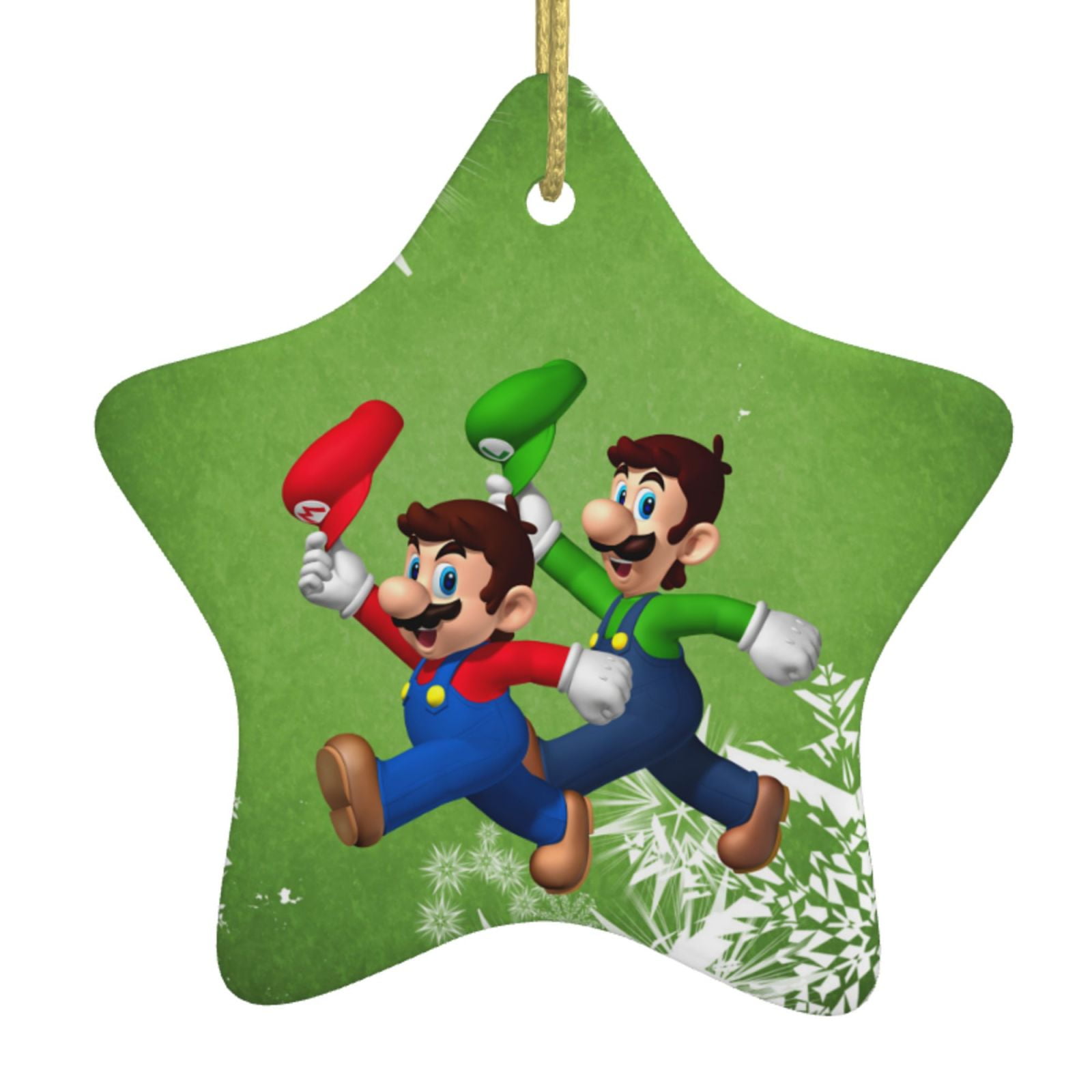 Bros Luigi's Mansion Mario Christmas Ornament Xmas Tree Ceramic Star ...