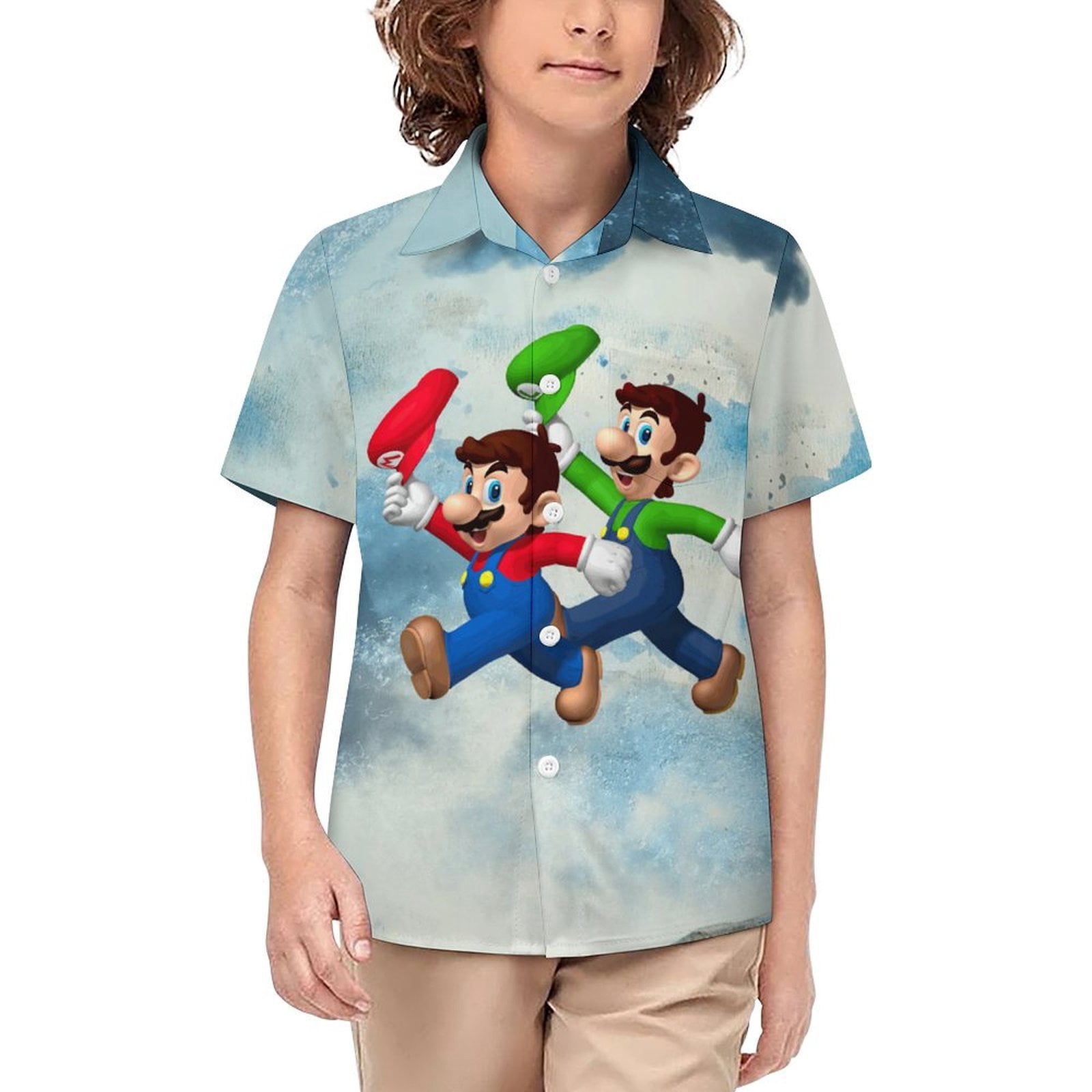 Bros Luigi's Mansion Mario Kid's Short Sleeved Shirt Summer Daily ...