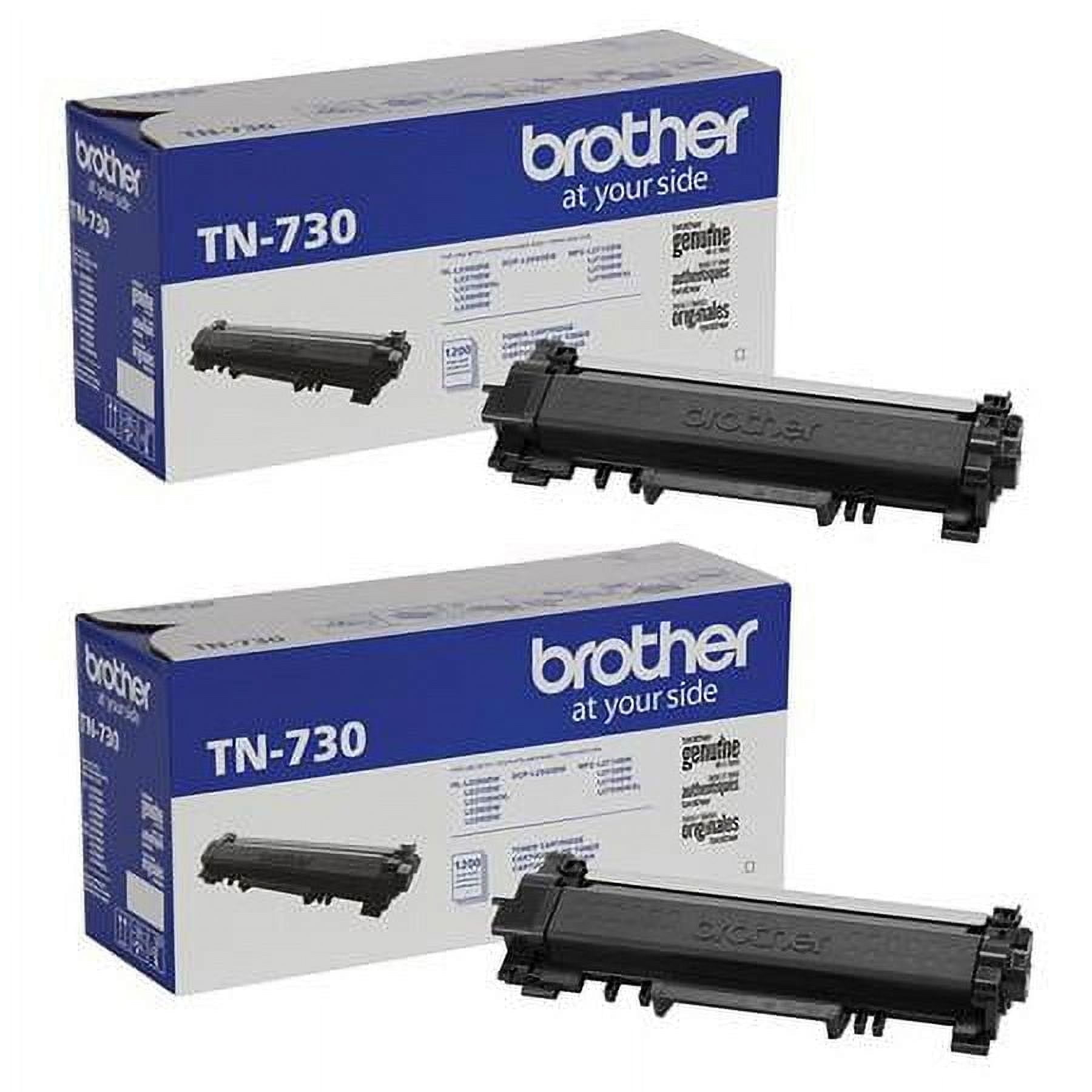Brother Genuine TN730 2-Pack Standard Yield Black Toner Cartridge with ...