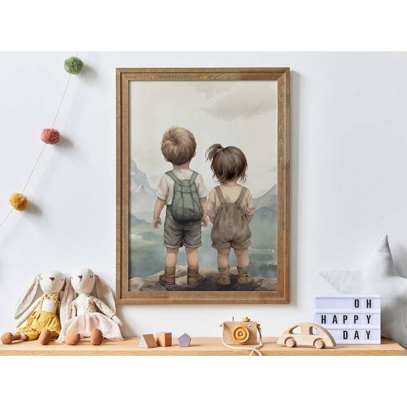 Brother And Sister Room Decor Shared Sibling Adventure V2, Unframed ...