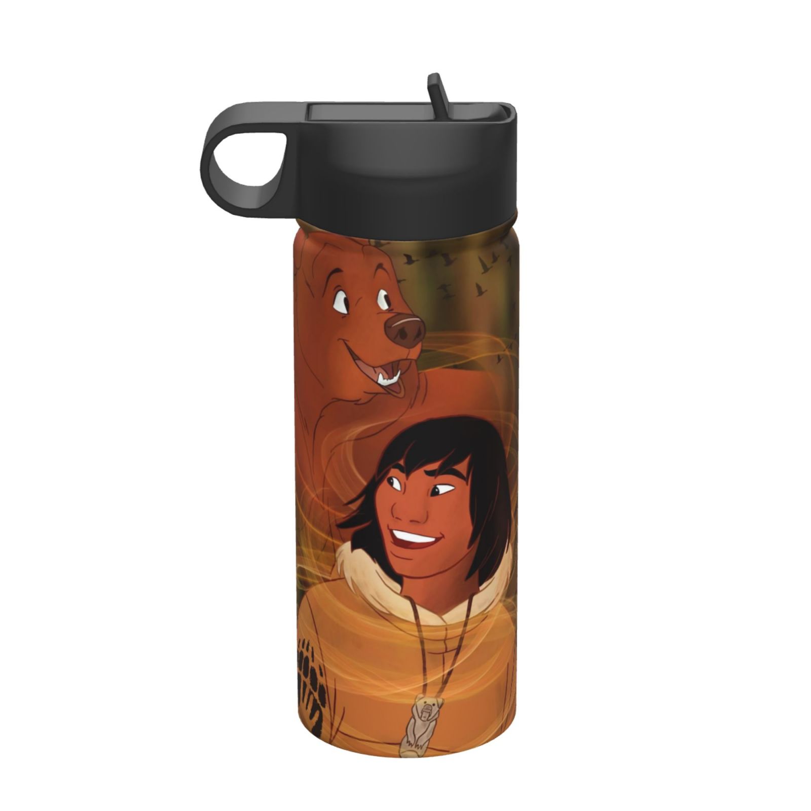 Brother Bear Water Bottle, Cute Pattern Stainless Steel Vacuum ...