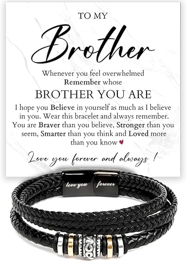 Brother Bracelet From Sister, To My Brother Bracelet, Braided Leather ...
