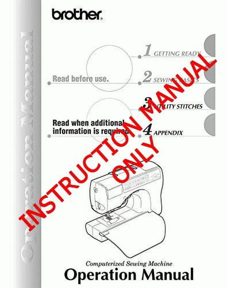 Brother CS-8060 Sewing Machine Owners Instruction Manual - Walmart.com