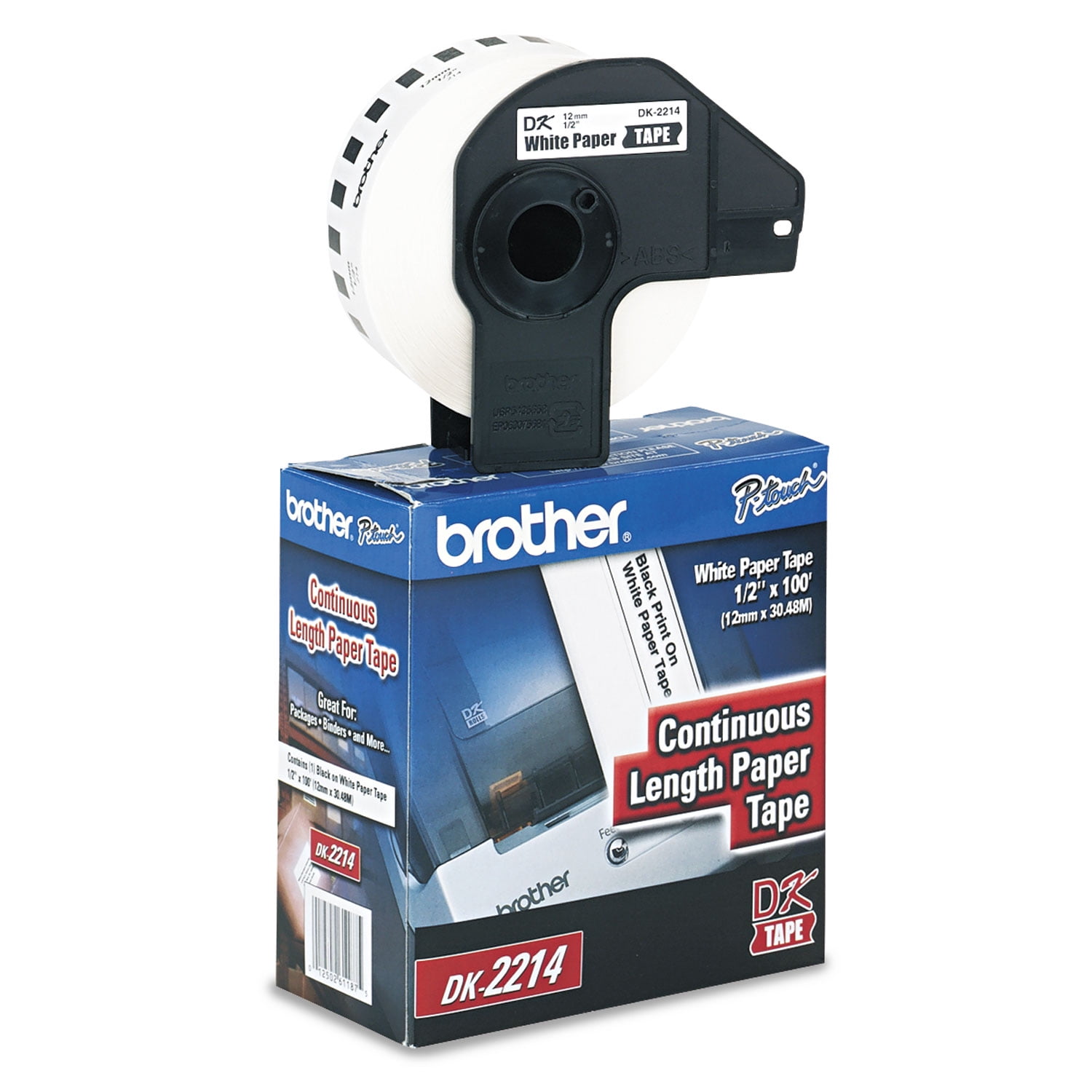 Brother Continuous Paper Label Tape, 1/2" x 100 ft Roll, White ...
