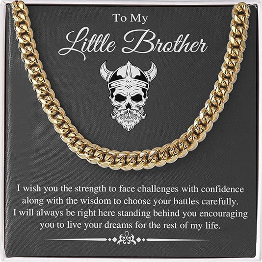 To My Brother Curb Chain Necklace, Cuban Link Chain Necklace for ...