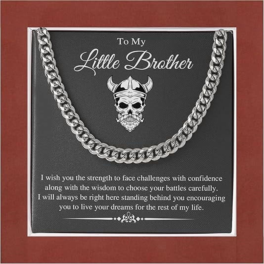 To My Brother Curb Chain Necklace, Cuban Link Chain Necklace for ...