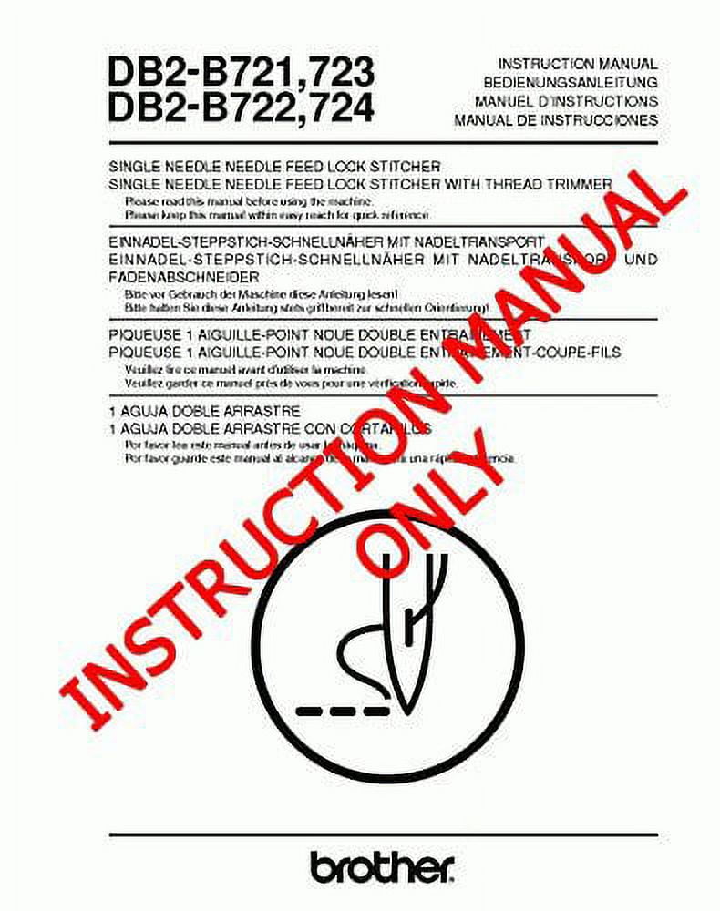 Brother DB2-B721 B722 B723 Sewing Machine Owners Instruction Manual - Walmart.com