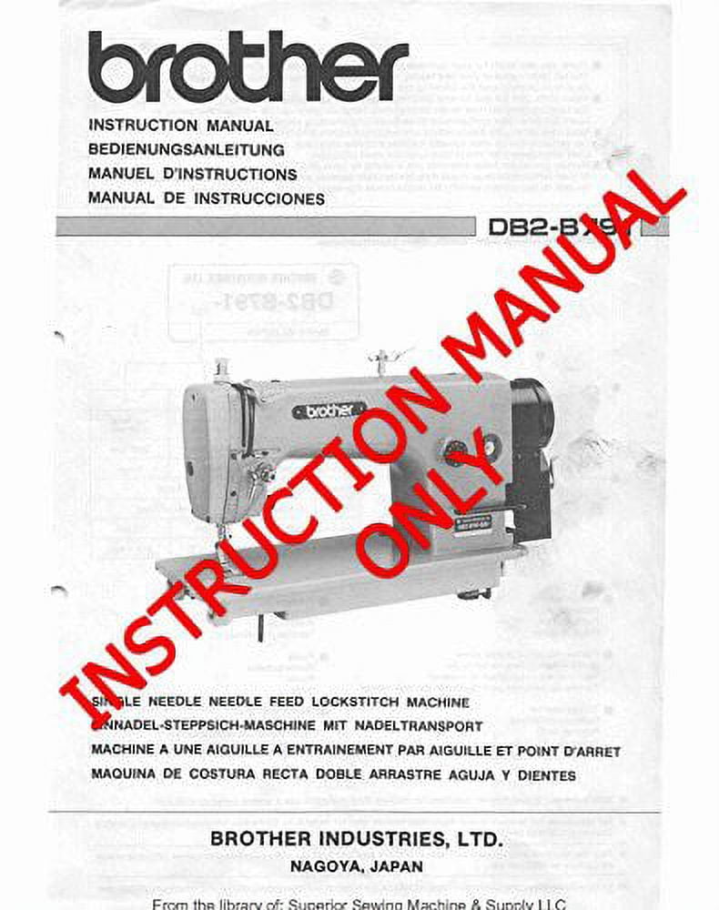 Brother DB2-B791 Sewing Machine Owners Instruction Manual - Walmart ...