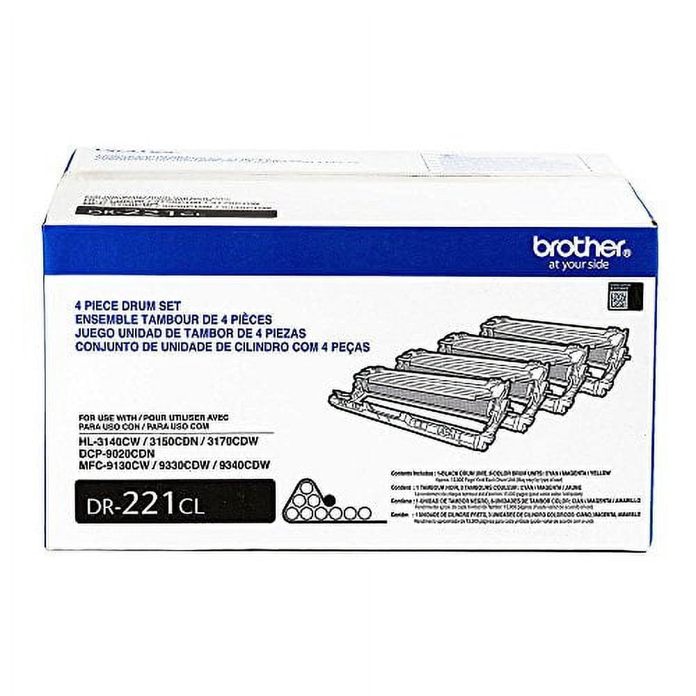 Brother DR221CL OEM Drum Unit, 4-Piece Set for Brother Printers, 15,000 ...