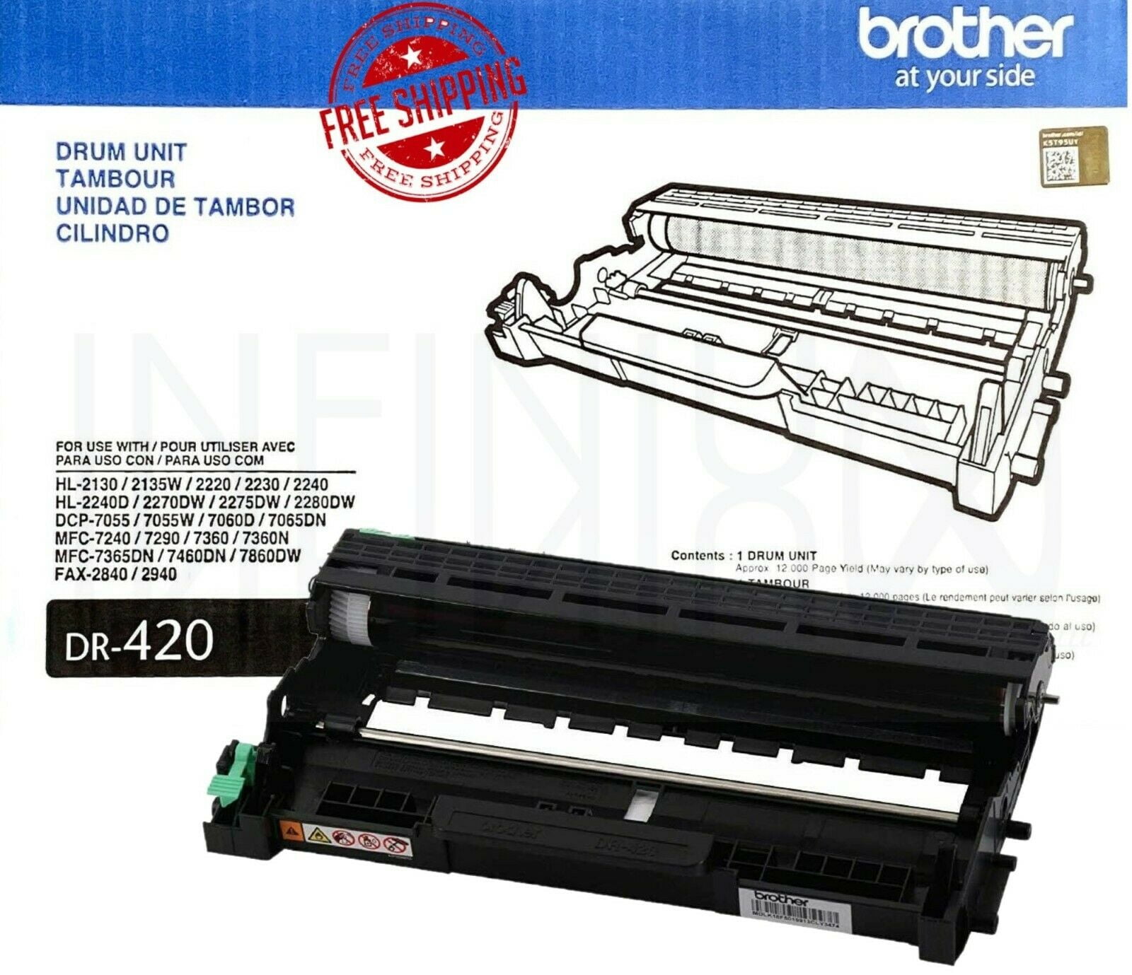 Brother DR420 Drum Kit (GENUINE) - Walmart.com