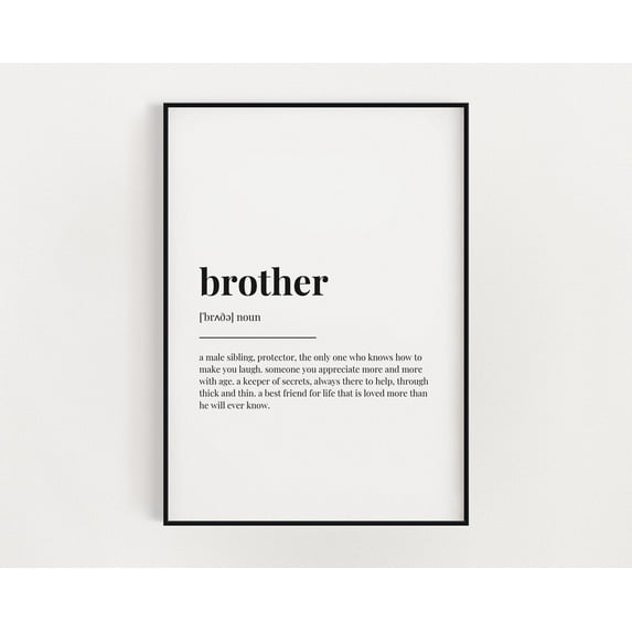 Brother Definition Print, Wall Art Print, Brother Gift, Brother Print ...