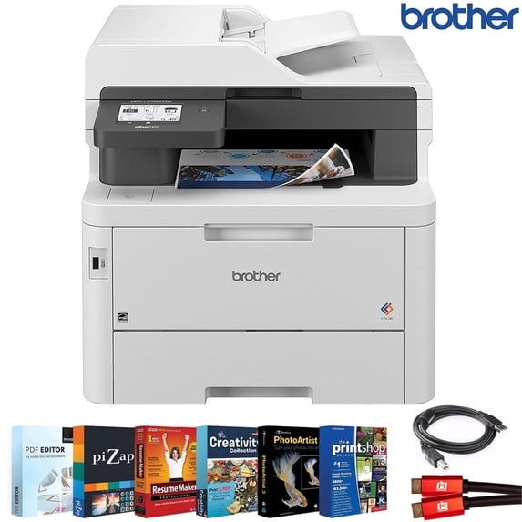 Brother Digital Color All-in-One Laser Printer MFCL3780CDW Bundle with ...
