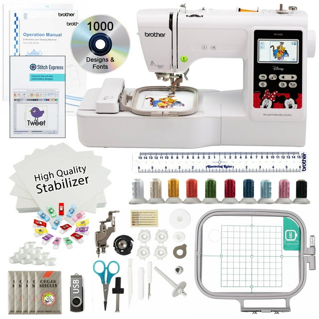Brother Disney PE550D 4x4 Embroidery Machine with 125 Designs, Bonus ...