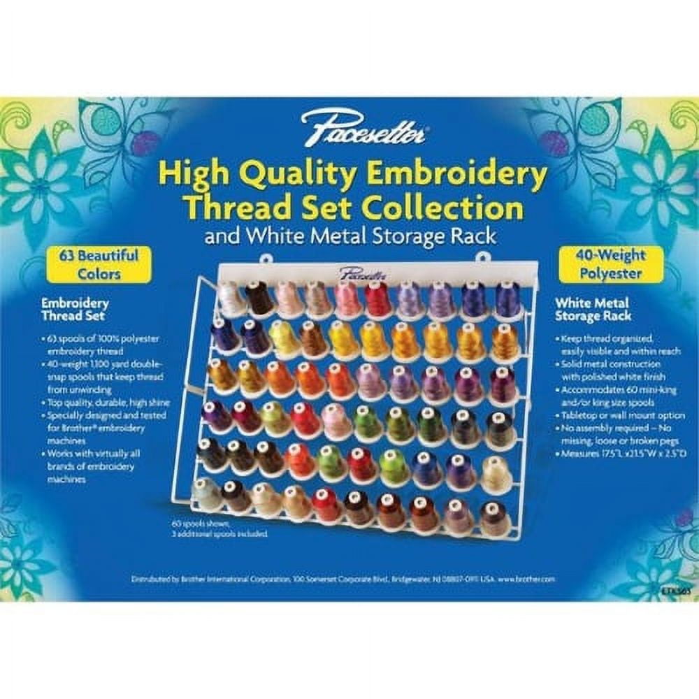 Brother Pacesetter ETKS63 Embroidery Sewing Thread Set, 63 Double Snap ...