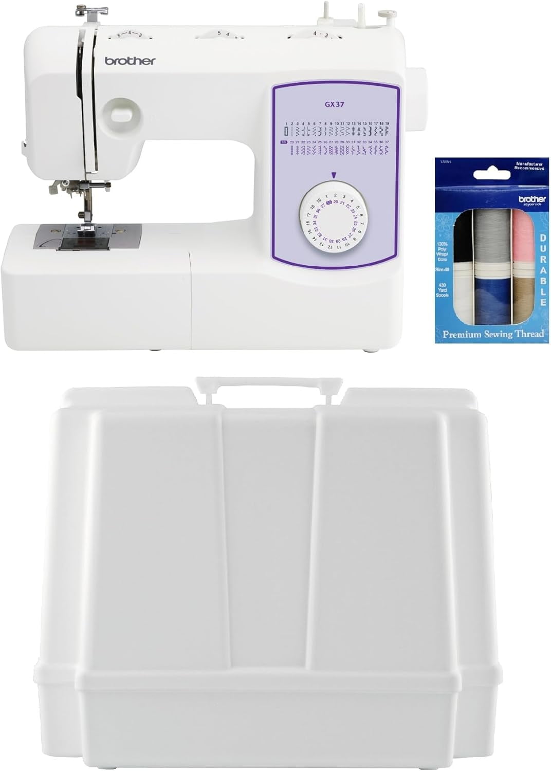 Brother GX37 37-Stitch Sewing Machine, and Hard Plastic Storage and ...