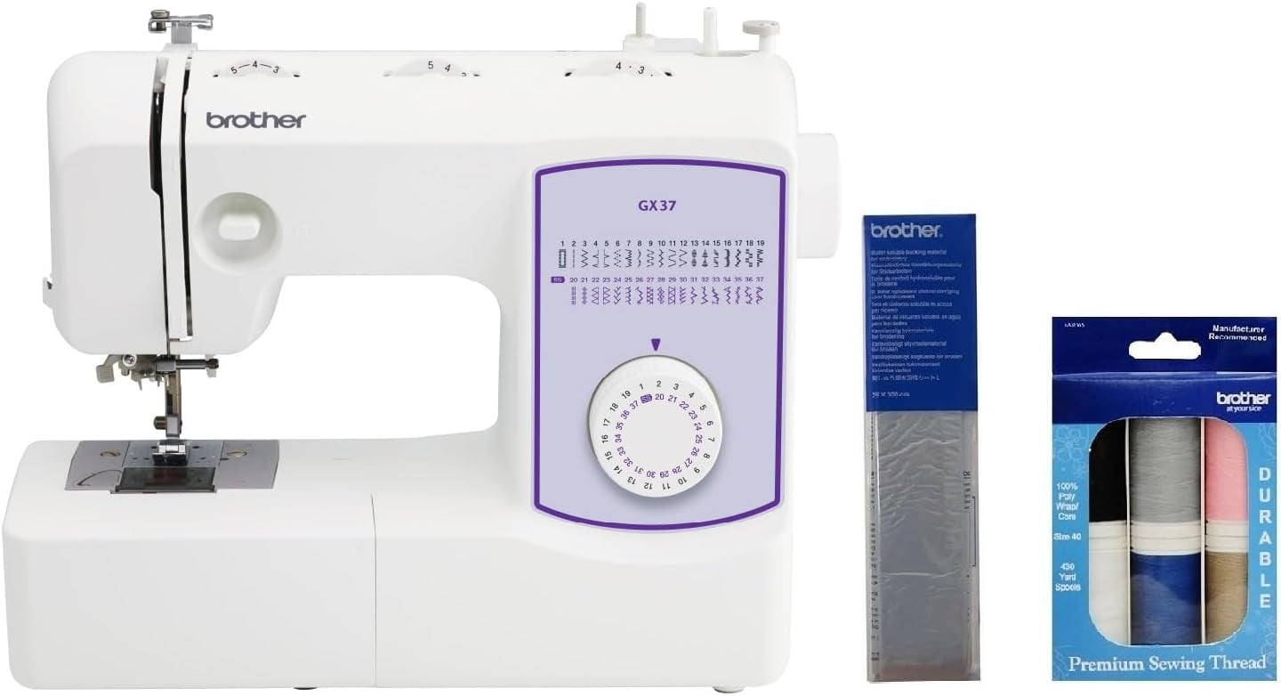 Brother GX37 37-Stitch Sewing Machine, and SASEW6 6-Piece Premium ...