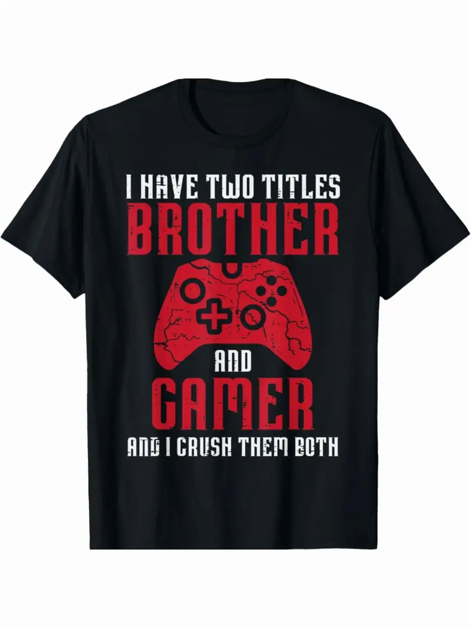 Brother Gamer Graphic Tee for Men - Comfortable Cotton, Casual Round ...