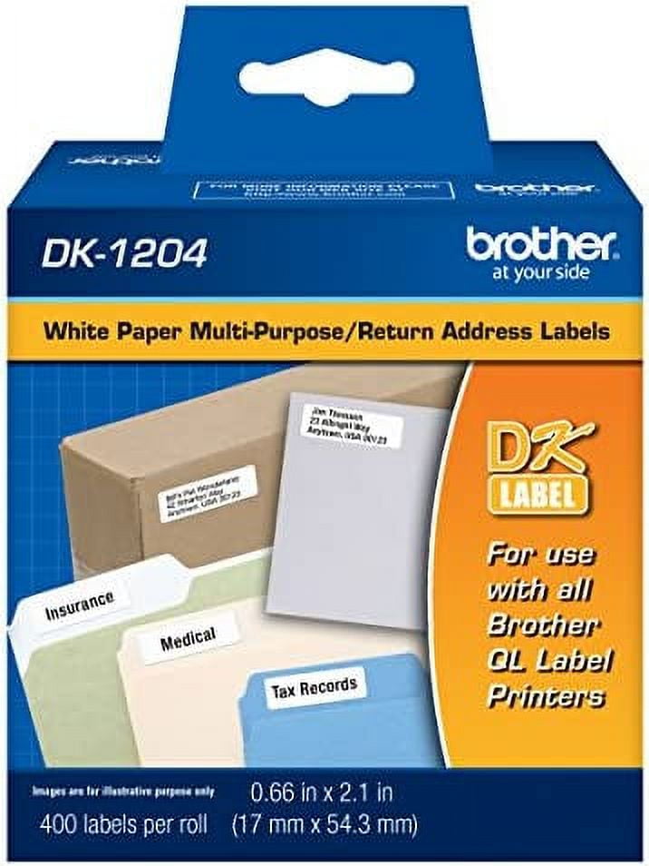 Brother Genuine DK-1204 Multipurpose Paper Label Roll, Die-Cut Paper ...