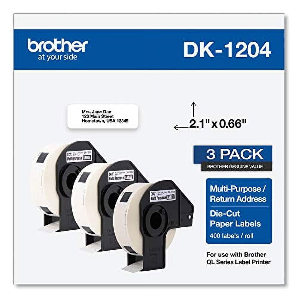 Brother Genuine DK-12043PK Multipurpose Paper Label Roll, Die-Cut Paper ...