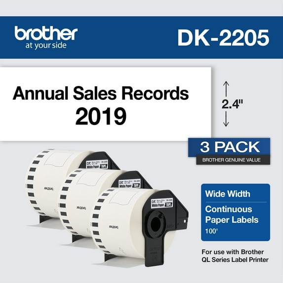 Free Shipping! Brother Genuine DK-22053PK Continuous Paper Label Roll ...