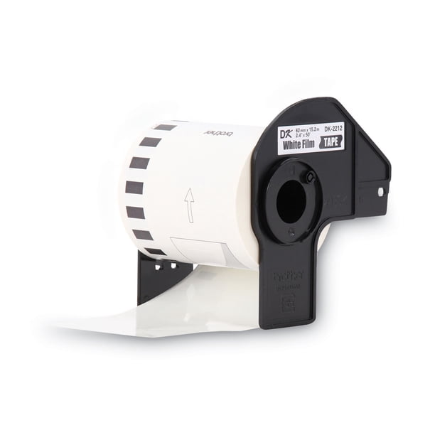 Brother Genuine DK-2212 Continuous Length Black on White Film Tape for ...