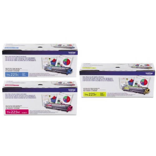 Brother, High Yield Toner Cartridge Color Set, TN225C M Y, 2200 Pages ...