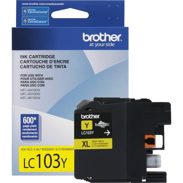 Brother LC103Y Innobella High-Yield Ink, Yellow - Walmart Business Supplies