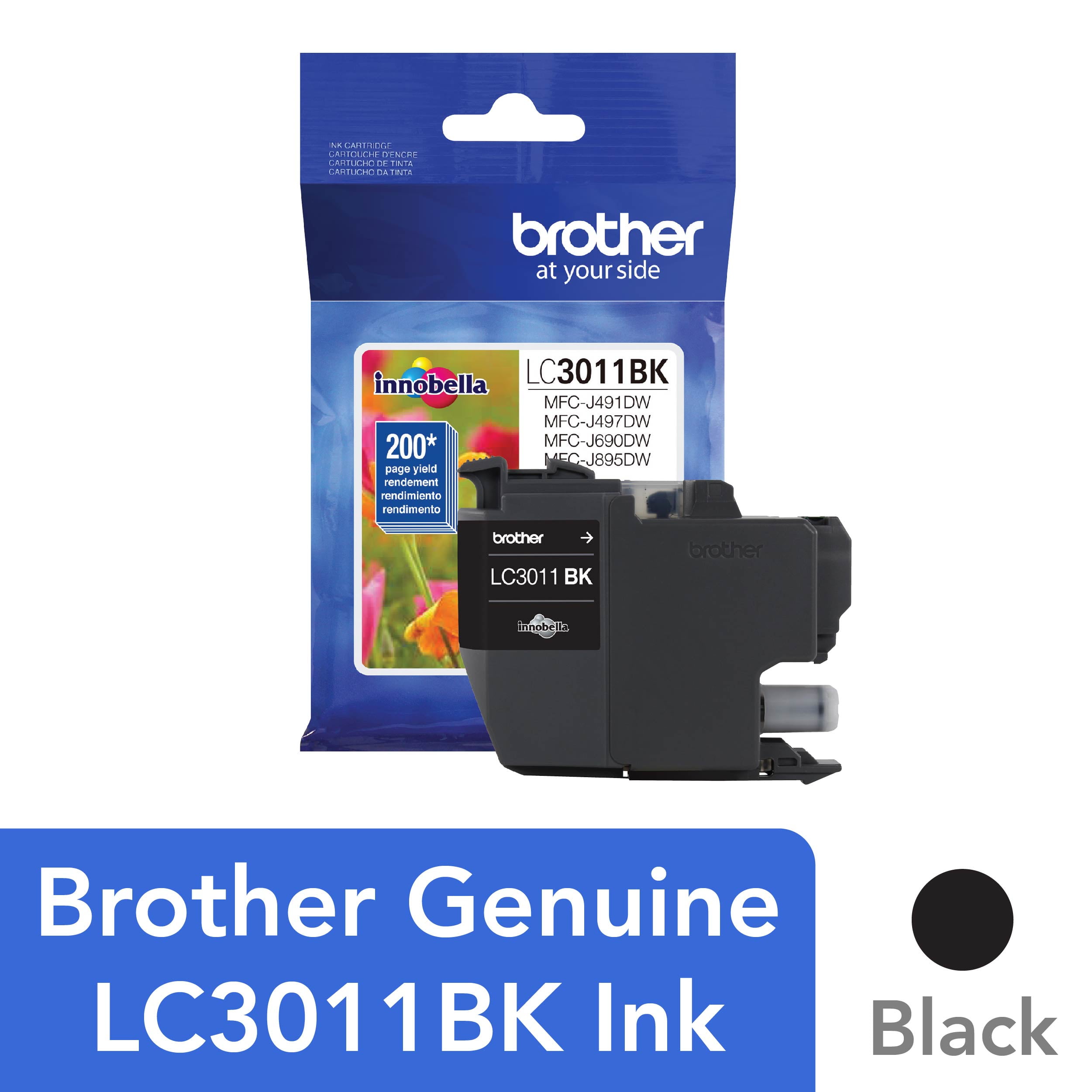 Brother Genuine LC3011BKS Standard-yield Black Inkjet Printer Ink ...