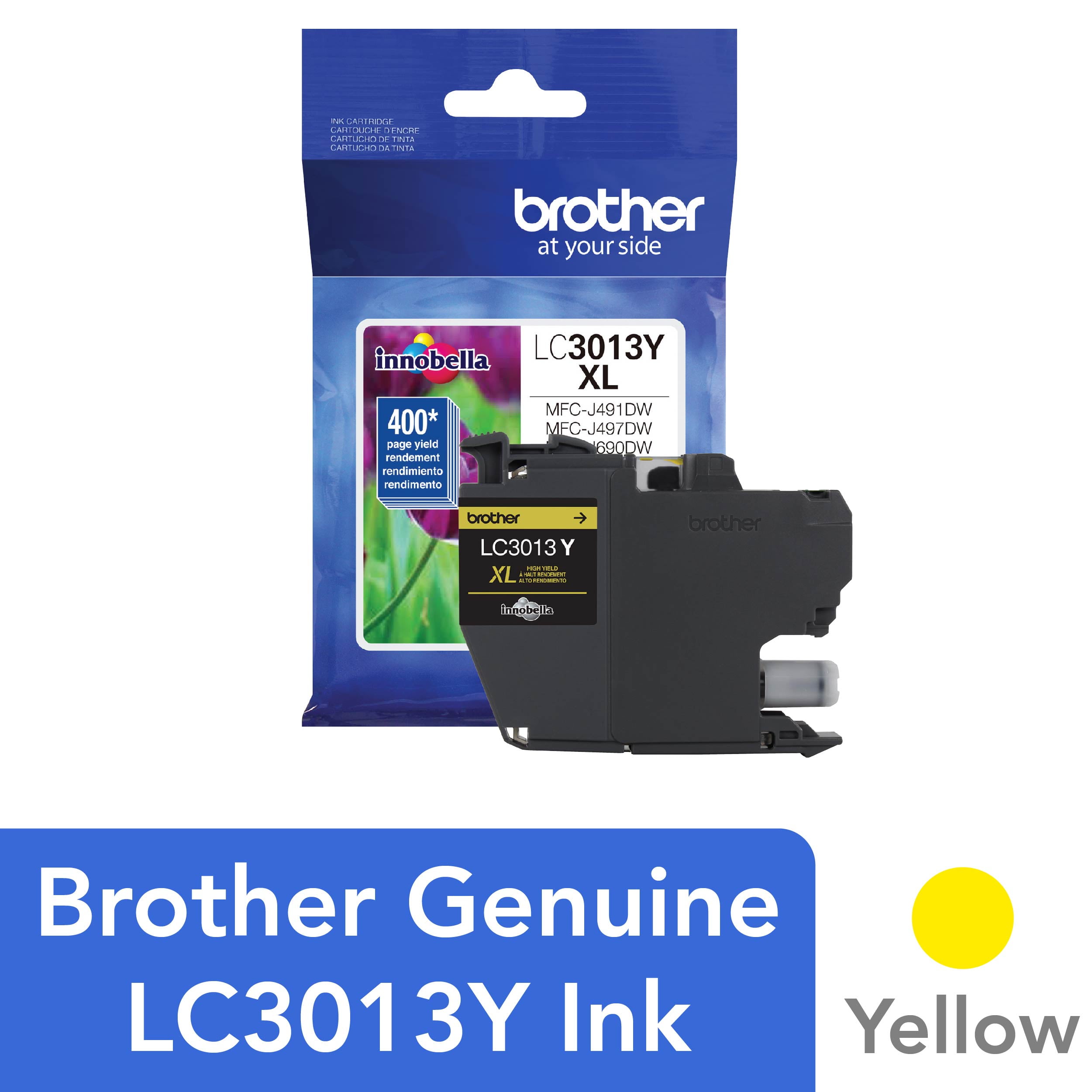 Brother Genuine LC3013Y High-Yield Yellow Printer Ink Cartridge ...
