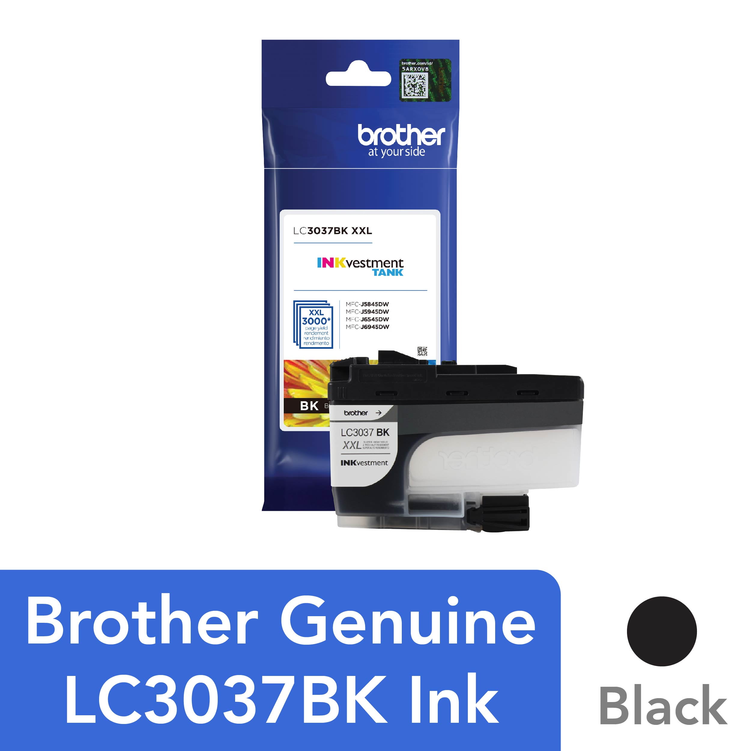 Brother Genuine LC3037BKS High-Yield Black Printer Ink Cartridge ...