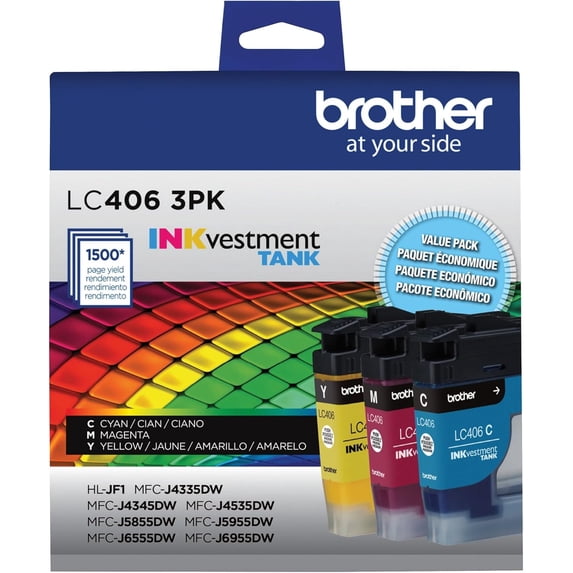 Brother Genuine LC4063PK INKvestment Printer Ink, 1,500 Page-Yield ...
