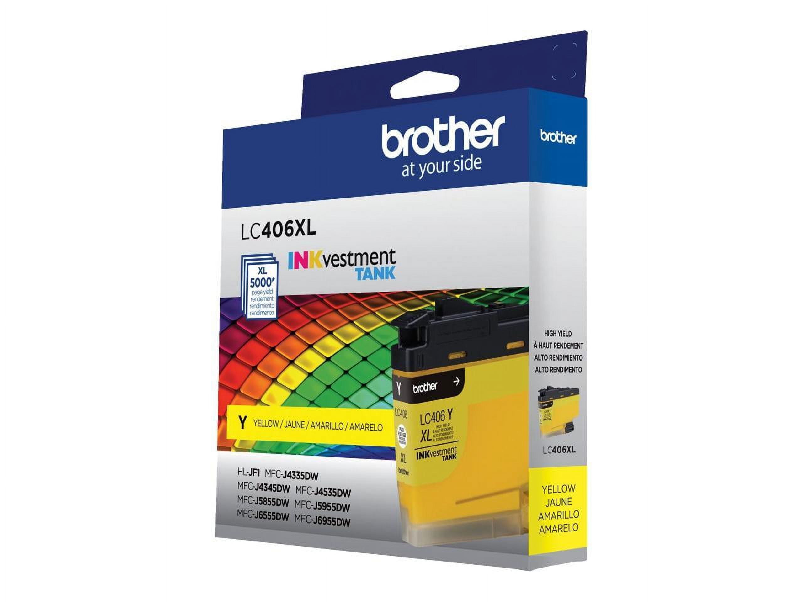 Brother Genuine LC406XLBKS INKvestment High-Yield Printer Ink, 6,000 ...