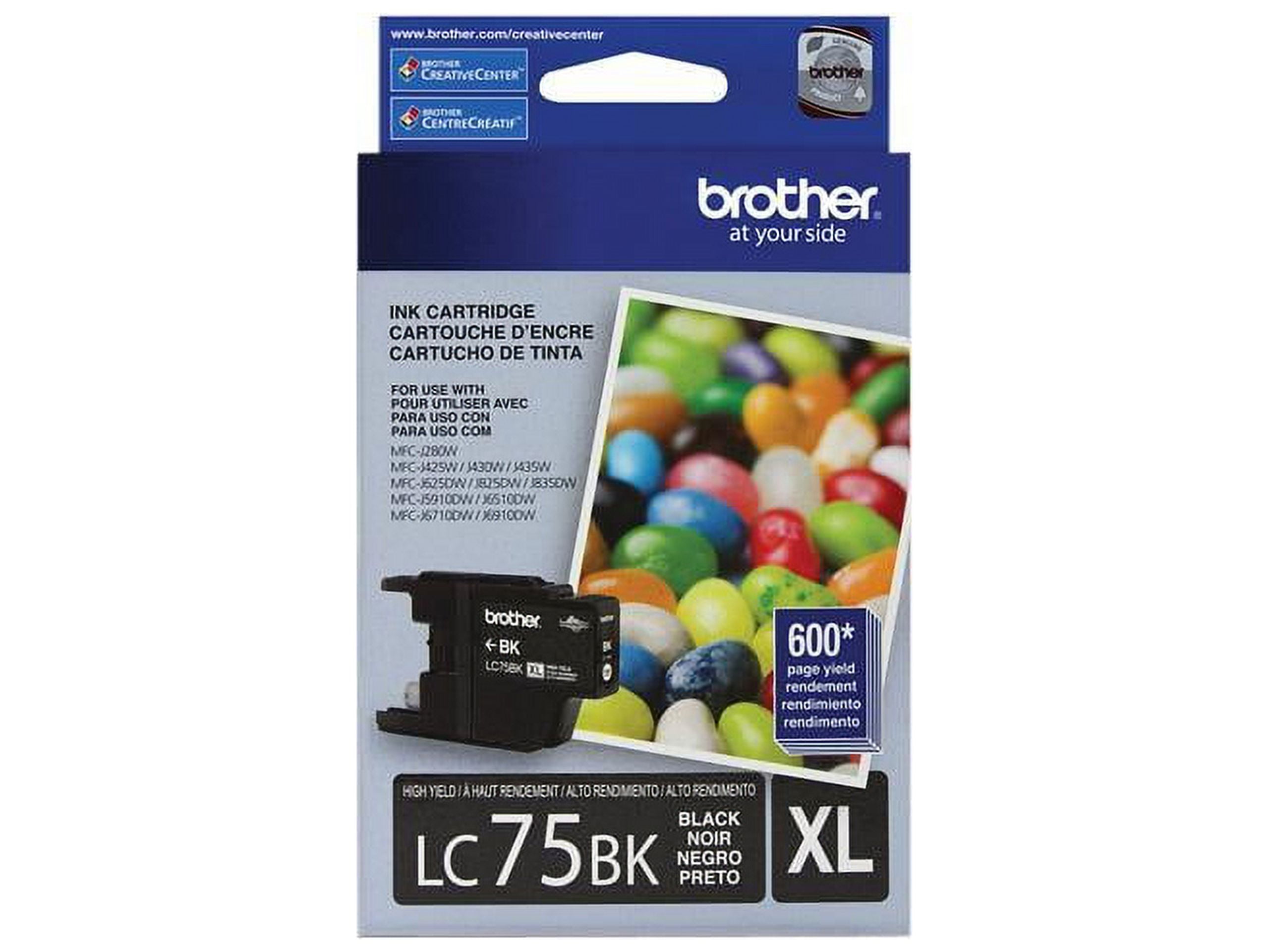 Brother Genuine LC75BK Innobella High-Yield Printer Ink, Black ...