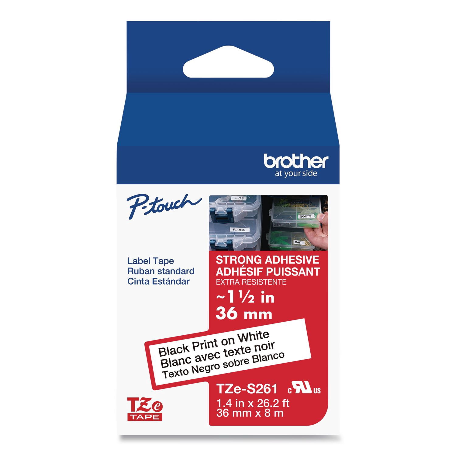 Brother Genuine P-touch TZE-S261 Tape, 1-1/2" (1.4") Wide Extra ...