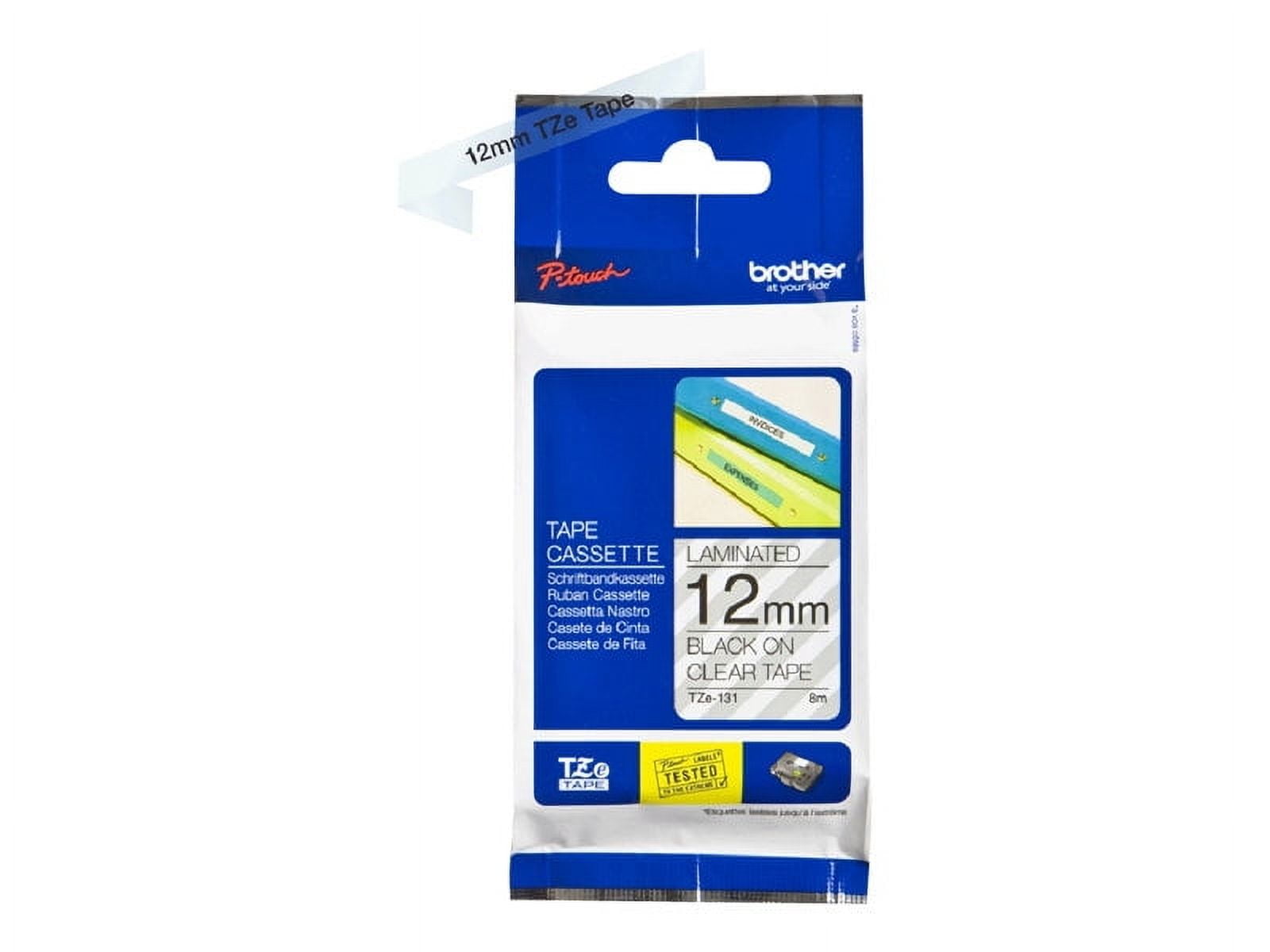 Brother, Laminated Label Tape, TZE131, 1/2" Black Print - Walmart.com