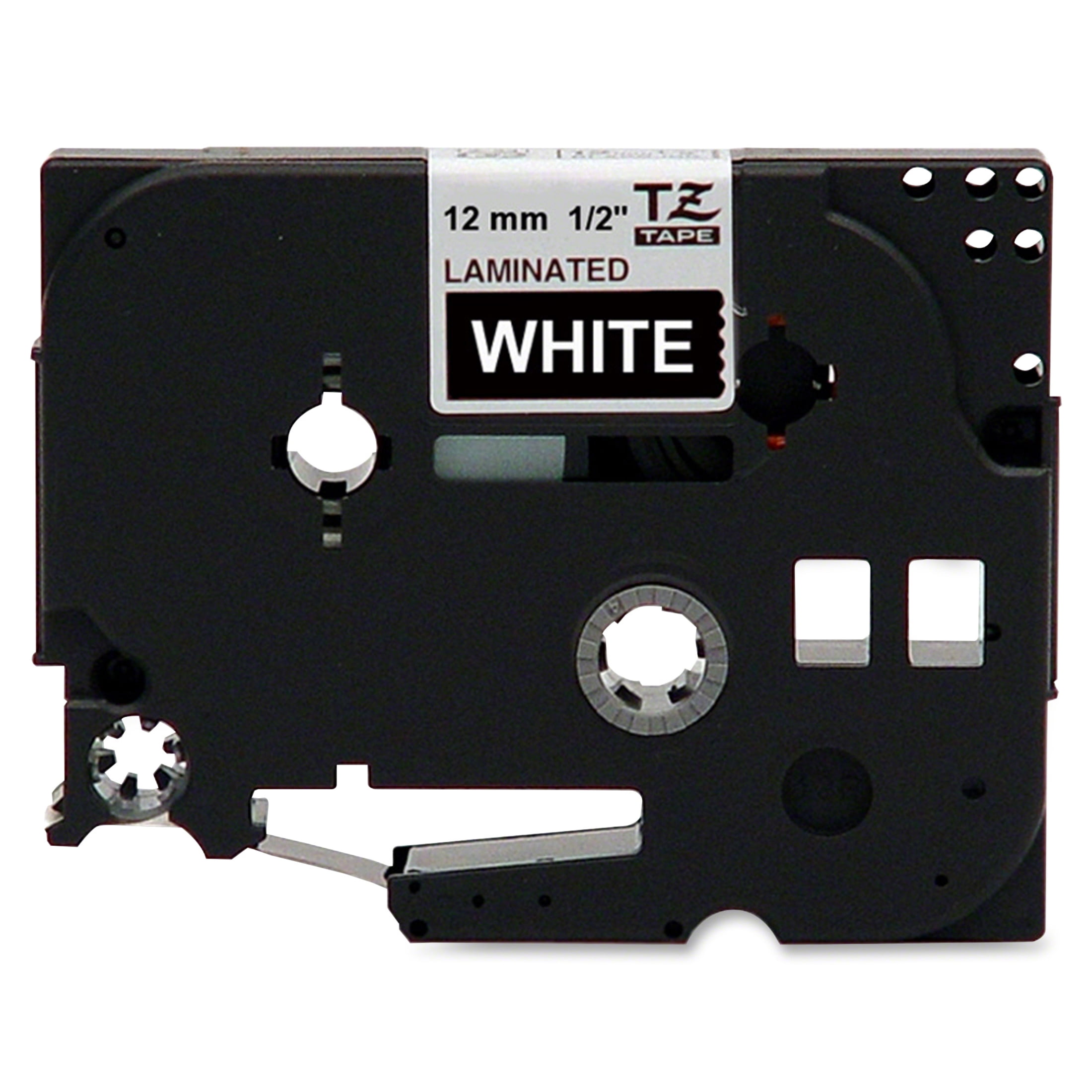 Brother, Laminated Label Tape, TZE335, 1/2" White on Black - Walmart.com