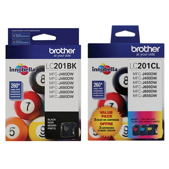 Brother Genuine Standard Yield Inkjet Printer Cartridges, LC201 ...