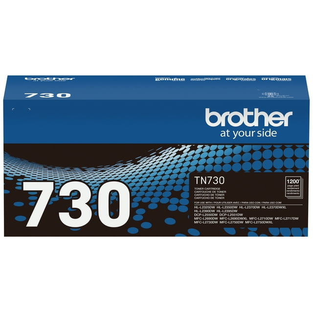 Brother Genuine TN730 Standard-Yield Black Toner Cartridge for Mono ...