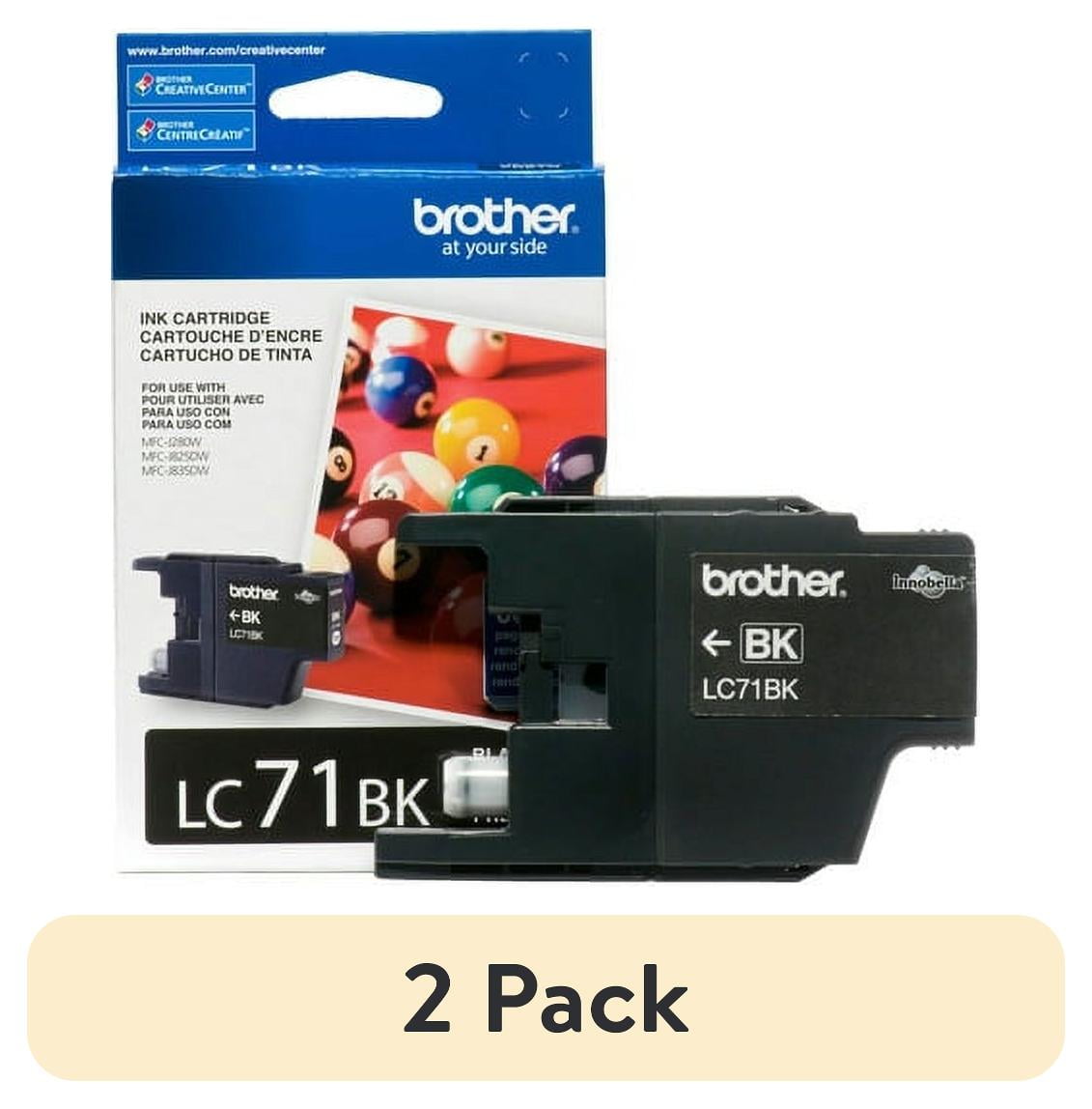(2 pack) Brother Genuine Standard-yield Black Printer Ink Cartridge ...