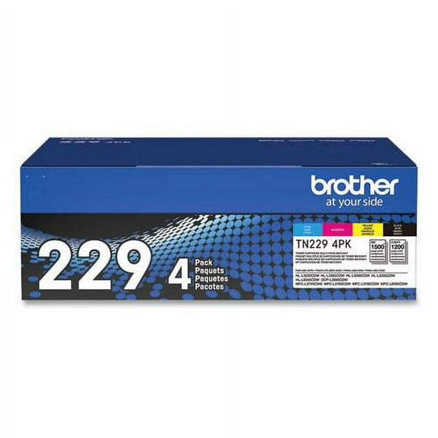 Brother Genuine TN229 4PK Standard Yield Toner Cartridge Multipack ...