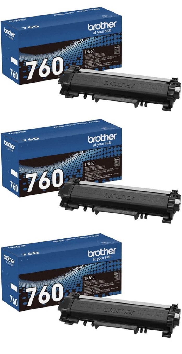 Brother Genuine TN760 High Yield Black Toner Cartridge 3-Pack, 3,000 ...