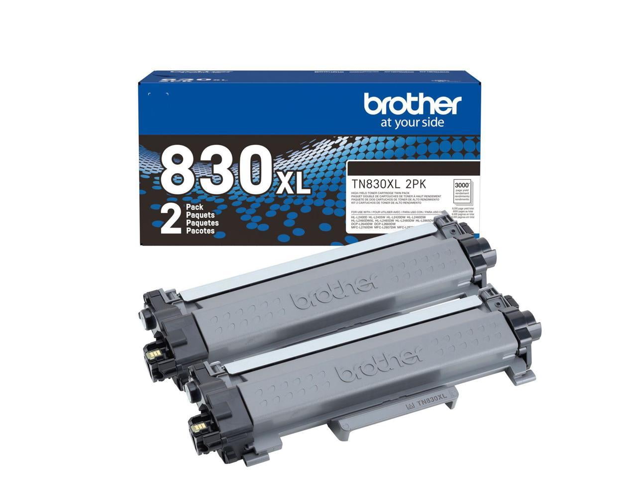 Brother Genuine TN830XL 2PK High Yield Black Toner Cartridge Two-Pack - Walmart.com
