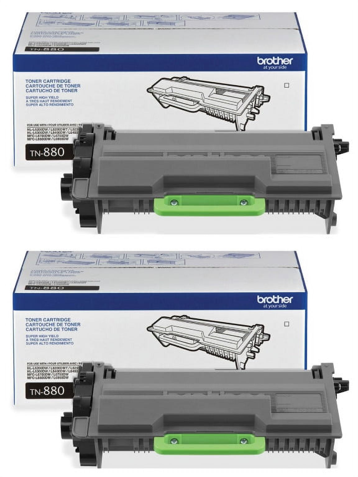 Brother Genuine Laser Printer Toner Cartridge, TN880, Black Two Pack ...
