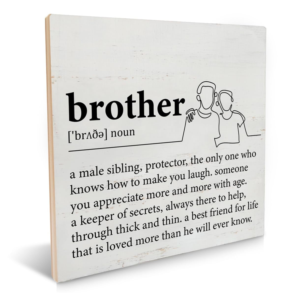Brother Gift From Brother Sister, Brother Definition Wooden Sign ...