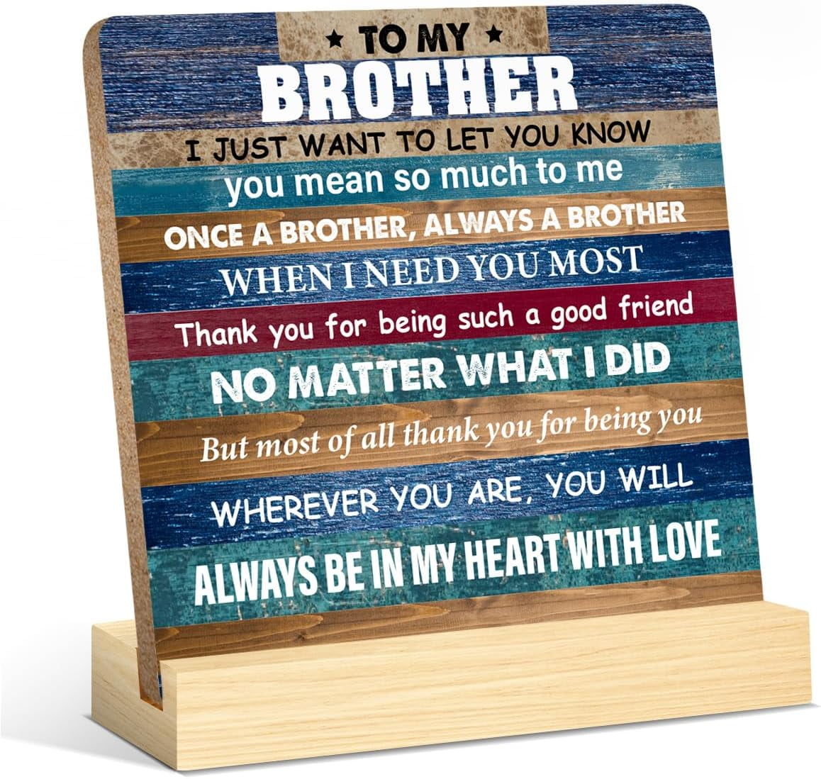 Brother Gifts, to My Brother Desk Decorative Sign, Thank You Gifts for ...