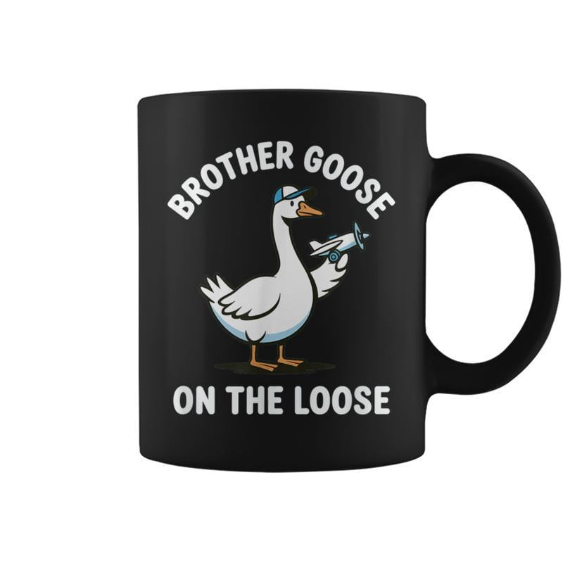 Brother Goose On The Loose Pun Meme Matching Family Coffee Mugs ...