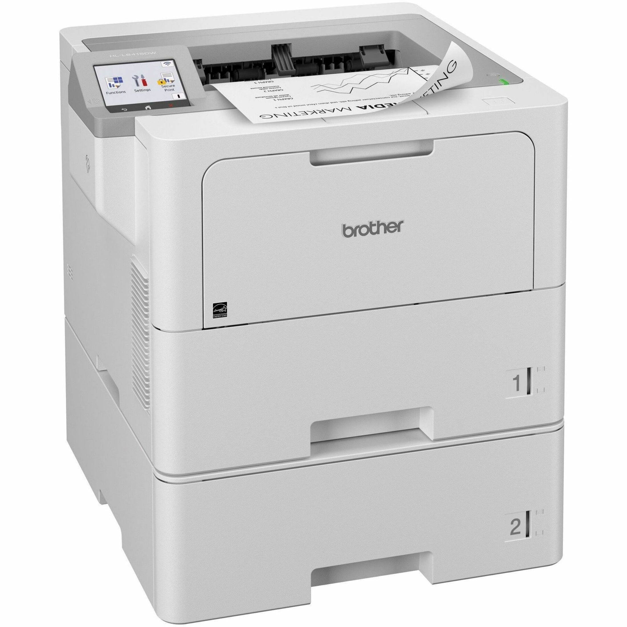 Brother HL-L6415DWT - Dual Tray Laser Printer - B/W - Duplex - 1200 dpi ...